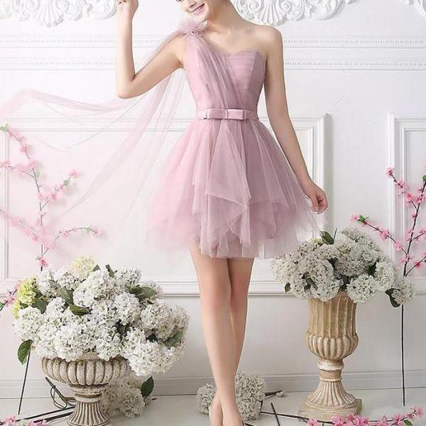 A Line One Shoulder Short Mini Tulle Short Prom Dress Homecoming Dresses Sky761 On Luulla