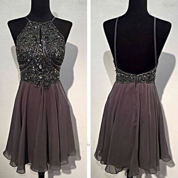 Different Prom Dresses, A-line Spaghetti Straps Short Mini Chiffon ...