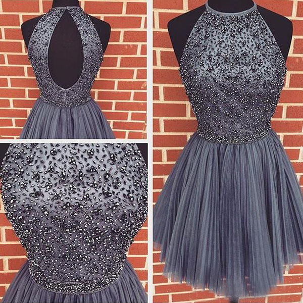 Prom Dresses For Teens,A-line Scoop Short Mini Chiffon Homecoming Dress ...